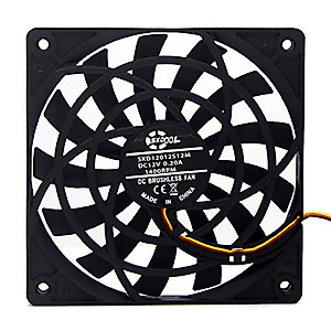 SXDOOL 120mm Slim Fan 120X12mm Thickness DC 12V with 3-Pin,for Computer Pc Case Quiet Silent Cooling