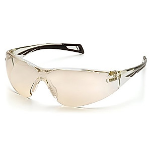 Pyramex Safety PMXSLIM Eyewear, Black Temples, Indoor/Outdoor Mirror Lens