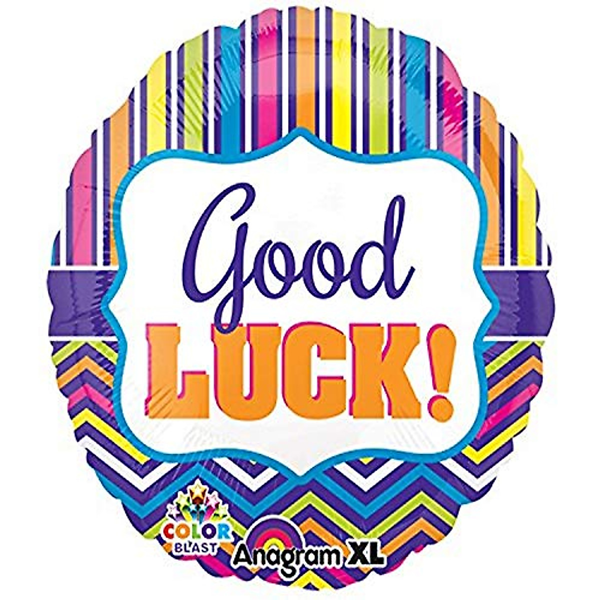 Anagram International, Inc. Good Luck Stripe/Cheveron Party Balloon, 21", Multicolor