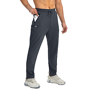 G Gradual Men's Sweatpants with Zipper Pockets Tapered Joggers for Men Athletic Pants for Workout, Jogging, Running (Grey, XX-Large)