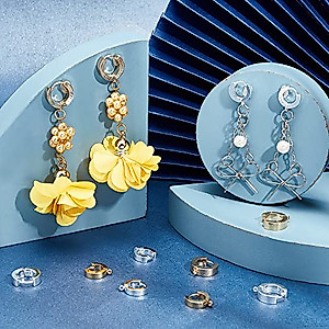 arricraft 16 Pcs 2 Colors Huggie Hoop Earrings Findings, Stainless Steel Leverback Earwires Findings with Open Loop Rings Earrings Components for DIY Earrings Jewelry Making