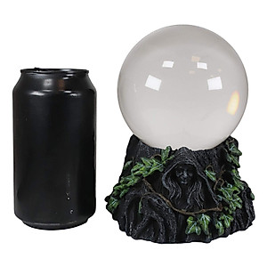 Ebros Celtic Sacred Moon Triple Goddess Mother Maiden Crone Scrying Glass Gazing Ball Figurine 8" H Wicca Wiccan Holy Trinity Decor Halloween Macabre Sculpture Decorative