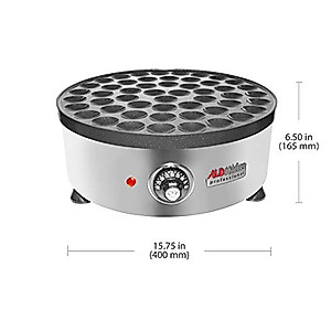 ALDKitchen Poffertjes Maker | Mini Dutch Pancakes Iron | Nonstick | 110V (50 PCS Round)