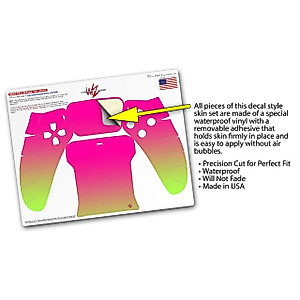 WraptorSkinz Skin Wrap compatible with Sony PS5 DualSense Controller Smooth Fades Neon Green Hot Pink (CONTROLLER NOT INCLUDED)