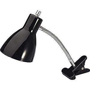 Lorell 10-watt LED Bulb Desk Clip-on Lamp, 15.5" x 3", Black