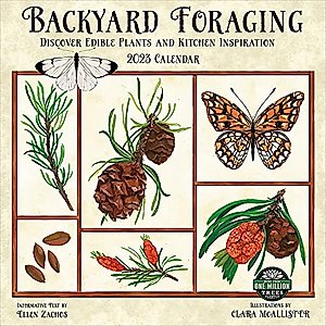 Backyard Foraging 2023 Wall Calendar: Discover Edible Plants and Kitchen Inspiration by Ellen Zachos | 12" x 24" Open | Amber Lotus Publishing