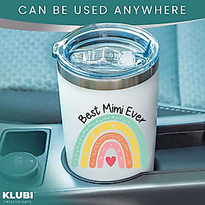KLUBI Mimi Gifts Tumbler - 20oz Tumbler Mug with Straws - Gift Idea for Grandma, Happy Birthday Presents from Granddaughter, Grandson, Cup, Grandchildren