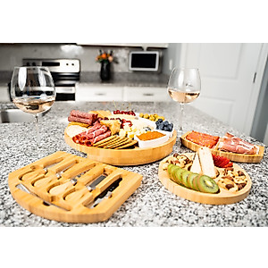 Blueberry USA Charcuterie Boards Set: Bamboo Cheese Board and Knife Set, Gifts for Women, Housewarming Gifts, New Home Gifts, Unique Gifts for Her, Anniversary & Wedding Gifts for Couples