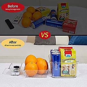 DWGuliho Refrigerator storage bin, Set of 9 Kitchen Storage Containers, Clear Fridge Organizer，Multi-use Clear storage bin for Cabinet, Bathroom, Vanity Room