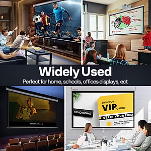 VIVOHOME Projector Screen Pull Down, 16:9 80 Inch Retractable Projection Screen, HD 4K Manual Pull Movie Screen for Home Theater, Cinema, Office (70x40 Inch White)