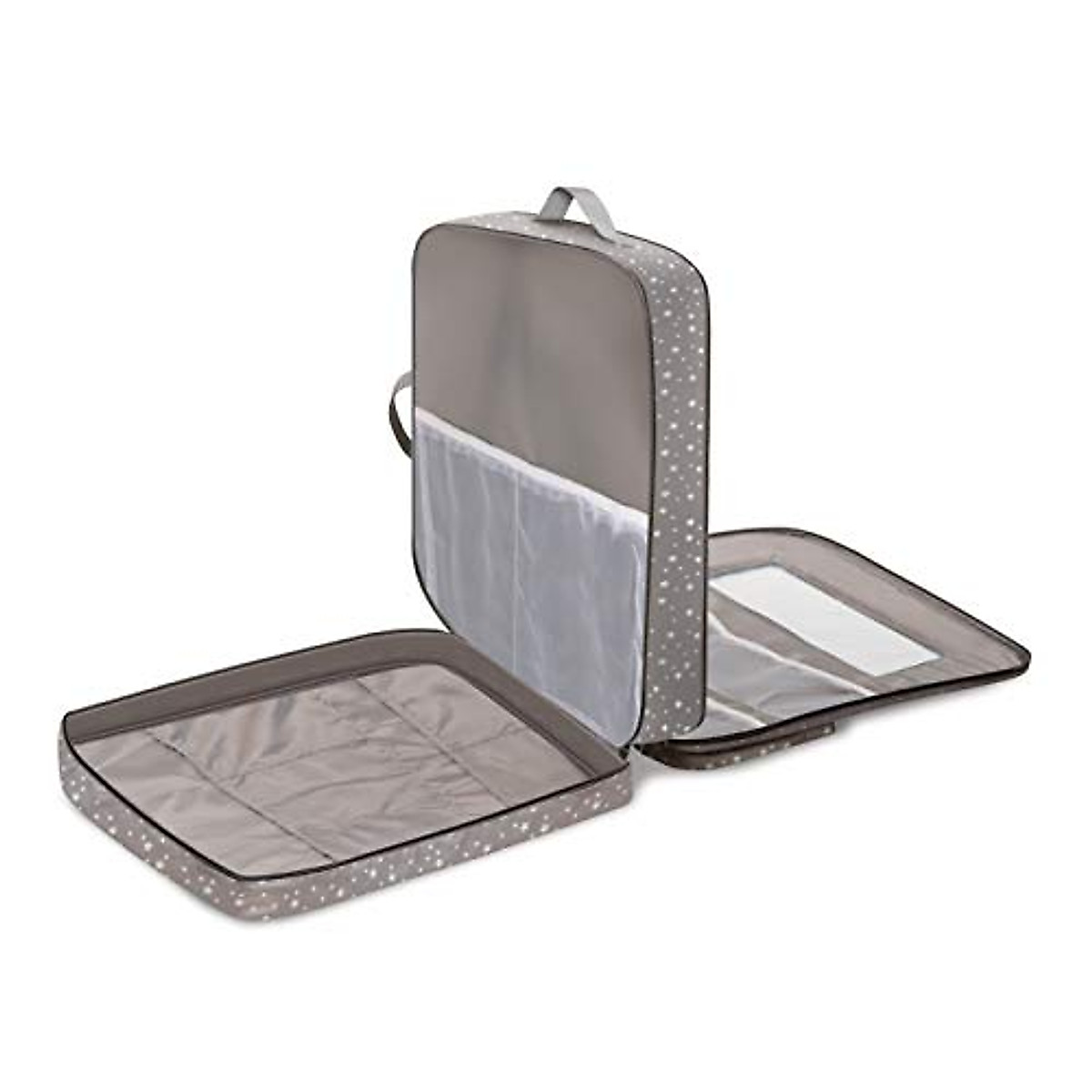 Badger Basket Pack Pretty Double Doll Carrier with Two Sleeping Bags for 18 inch Dolls - Gray/Stars