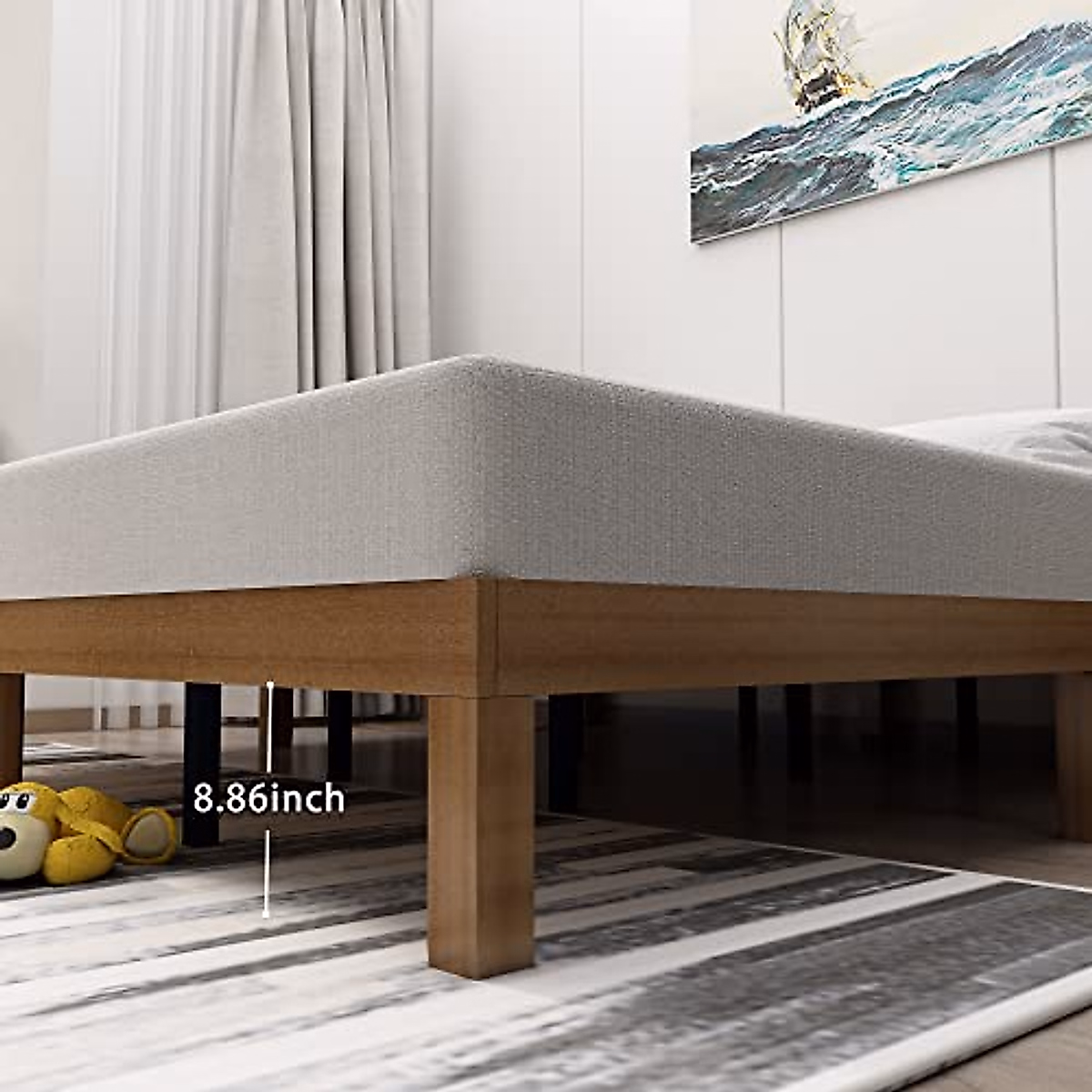 Harper & Bright Designs King Size Platform Bed Frame, Minimalist Wood King Bed Frames with Strong Center Support Feet, King Size Bed for Teens Adults,No Box Spring Needed,Easy Assembly,Natural