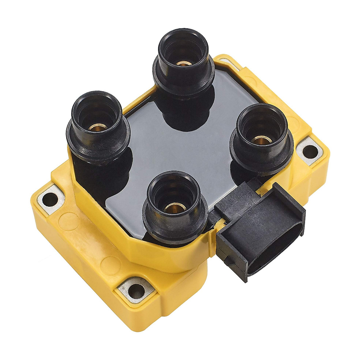 ENA Set of 2 Yellow Ignition Coil Pack Compatible with Ford Lincoln Mazda Mercury F150 F250 E150 Escort Explorer Mustang Ranger Town Car Mark VIII B2300 B2500 626 Tracer Mystique Replacement for FD487