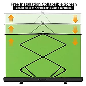 EMART 77in x 92in Collapsible Chromakey Panel Green Screen for Photo Backdrop Video Studio, Live Game, Portable Pull Up, Solid Aluminium Base Wrinkle-Resistant Fabric, Auto-Locking Air Cushion Frame
