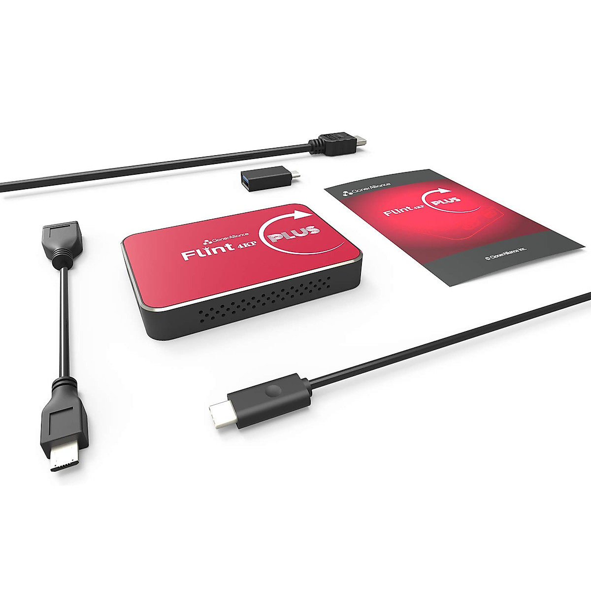 ClonerAlliance Flint 4KP Plus, 4K@60fps Passthrough, 1080p@60fps Video Capture with Mic Input, Ultra-Low Latency, Plug&Play. for Game Consoles, DSLR