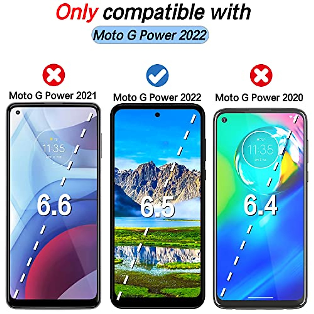 HPTech (2 Pack) Screen Protector Designed for Motorola Moto G Power 2022 Tempered Glass, 9H Hardness, Anti Scratch, Bubble Free, Easy to Install