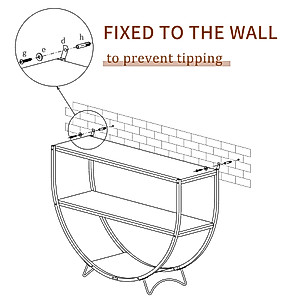 GINGVAT Semilune Shape Metal Distressed Support Console Table with Rustic Industrial Design and 2 Tiers Large Storage Space Textured Wood Book Shelves,Brown