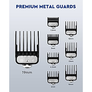 MOSMAOO Professional Hair Clippers and Hair Trimmer Combo Set for Men, Cordless Barber Clippers for Hair Cutting &Beard Trimmer with 5 Rotational Speeds and Adjustable Blade for Men, Women, and Kids