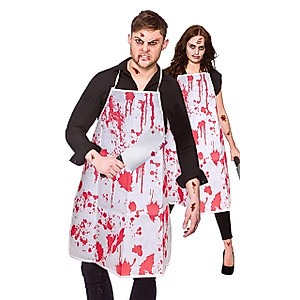 jollylife 13Pieces Halloween Bloody Butcher Costumes Scary Set - Cooking Chef Apron Hat Weapon Knife Tattoo Stickers Zombie Party Accessories Decorations