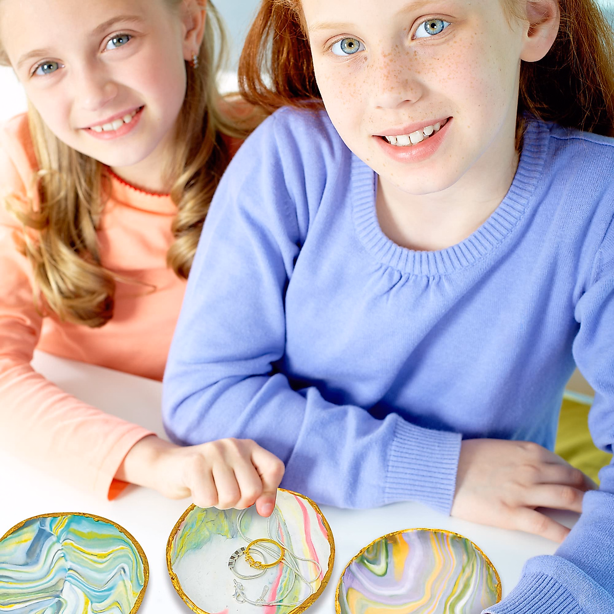 JOiFULi Make Your Own Clay Jewelry Bowls Arts and Crafts Kit Gifts for Girls Kids Ages 8 9 10 11 12 Years Old