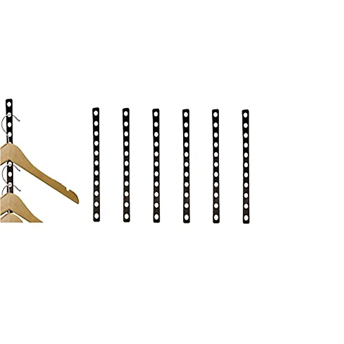 NAHANCO BPB16/25 Plastic Coordinate Display Hanger Strip, Black (Pack of 25), 15 3/4 inches