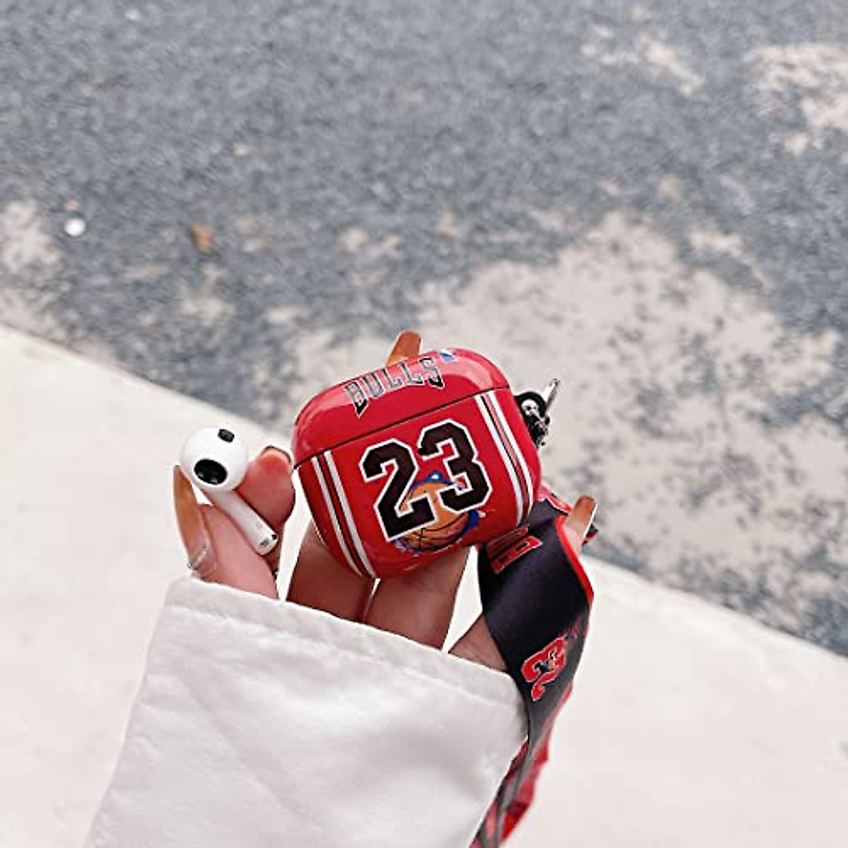 Character 23 Jersey with Basketball Sports Brand Style Lanyard Keychain Airpod 3rd Generation Case, Personalised and Unique Process TPU Soft AirPod 3rd Case Cover. Suitable for Fans,No.23