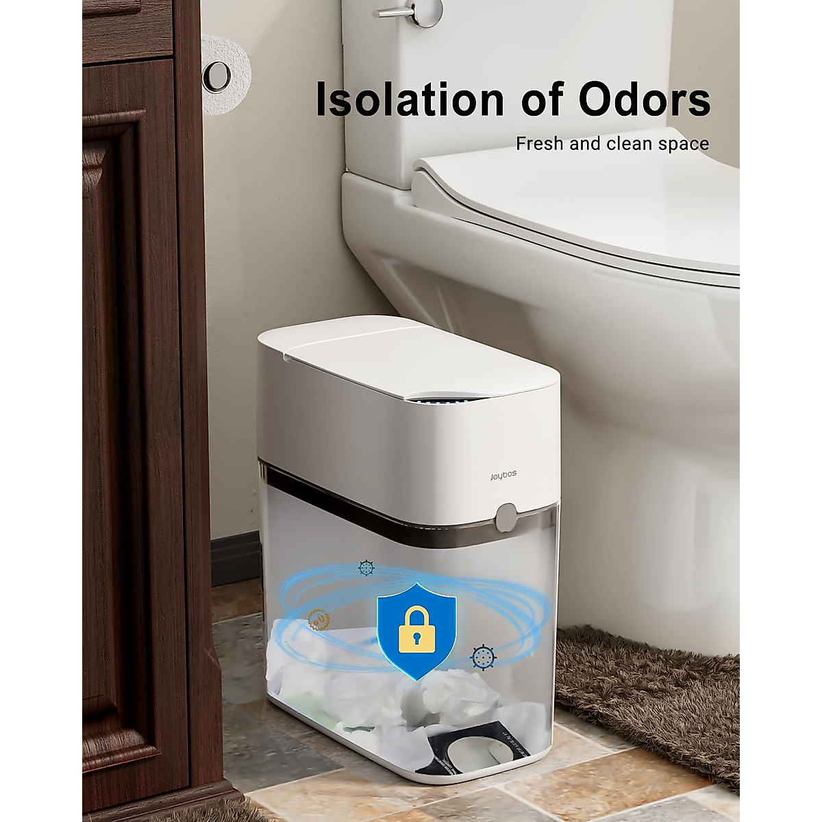 CTIME 2nd Gen Automatic Trash Can Bathroom Motion Sensor Garbage Can with Soft-Close Lid,3 Gallon Automatic Bag Expanding Trash Bins,White Slim Small Garbage Cans for Narrow Place(Includes 1 Bag Roll)