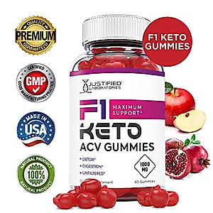Justified Laboratories (10 Pack) F1 Keto ACV Gummies 1000MG with Pomegranate Juice Beet Root B12 600 Ketos Gummys