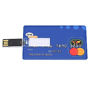 Zunate Card Shaped U Disk, Simple Unique USB Flash Drive for Data Storage File Transfer (32GB), Portable Drive Great for School, Office Or Daily Usage