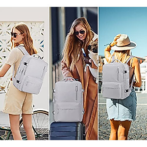 Large Travel Laptop Backpack, Expandable 45L Carry On Backpack Water Resistant Airline Approved Business Work Computer Bag Gifts for Men & Women Fits 17 Inch Notebook