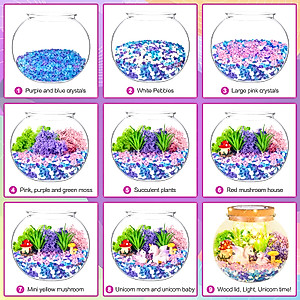 Unicorn Gifts for Girls - Light up Unicorn Terrarium Kit for Kids - DIY Unicorn Arts & Crafts Toy - Birthday Gifts for Kids Age 5 6 7 8-12 Year Old Girl Gift