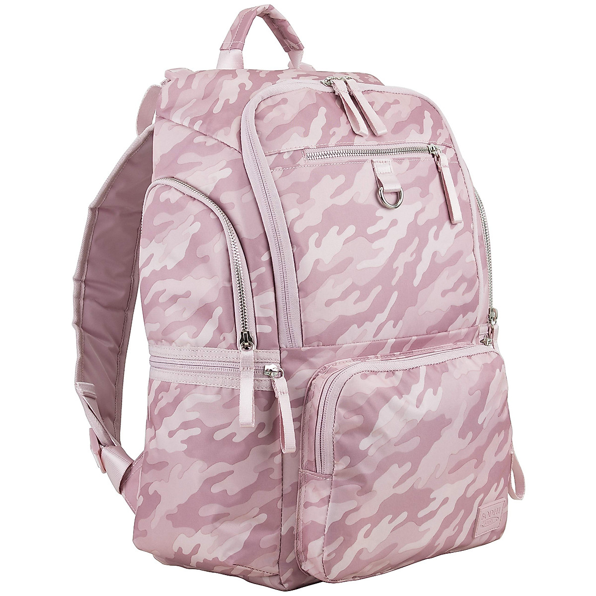 BODHI Baby Waterproof Multi-Function Travel Essentials Baby Tote Diaper Bag Backpack Changing Pad, Stroller Straps for Parents, Unisex, Pink Fluid Camo