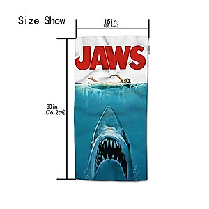 HGOD DESIGNS Shark Hand Towels,Jaws Biting Shark Naked Girl Swimming 100% Cotton Soft Bath Hand Towels for Bathroom Kitchen Hotel Spa Hand Towels 15"X30"