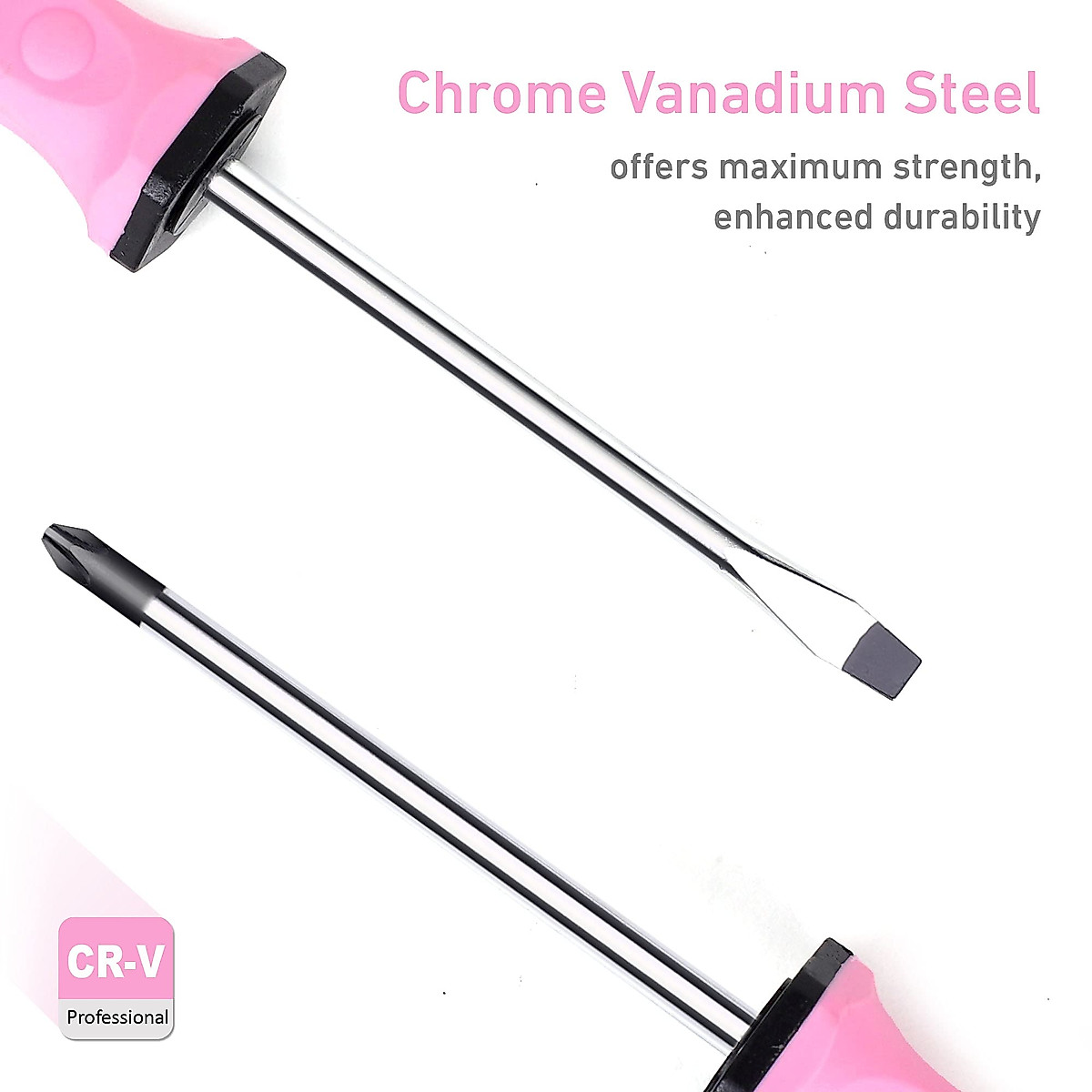 FASTPRO 12-Piece Pink Magnetic Screwdrivers Set with Slotted Phillips Screwdrivers and Precision Screwdrivers, Repair Tool Kit for Women with Storage Bag