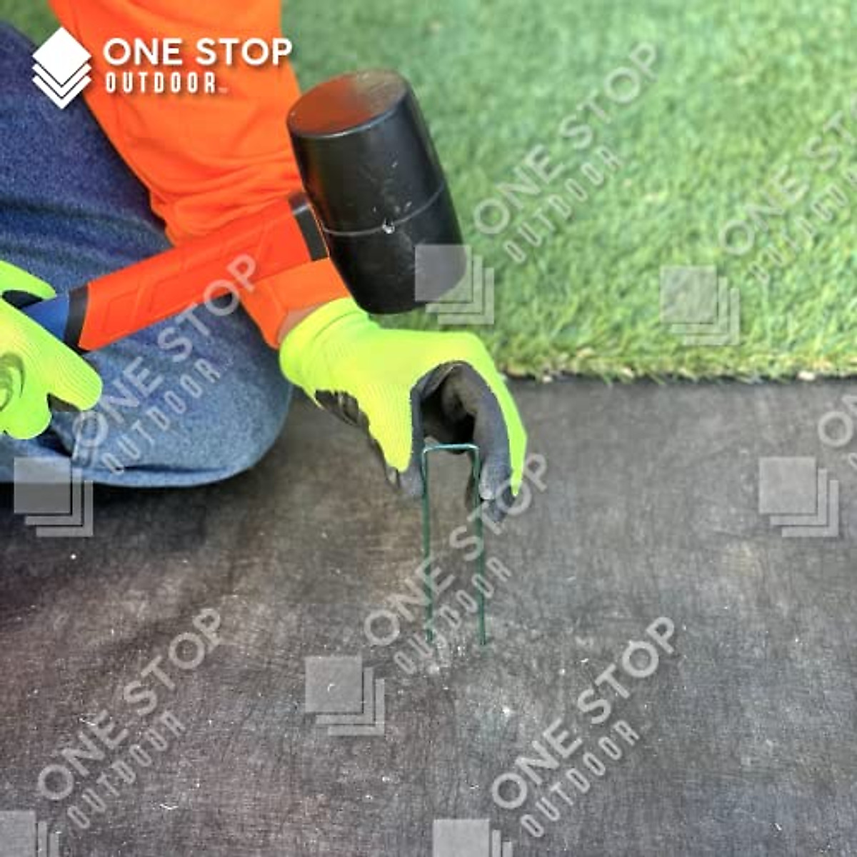 100-Pack 6-Inch Green Garden Stakes | Rust Proof Landscape Staples