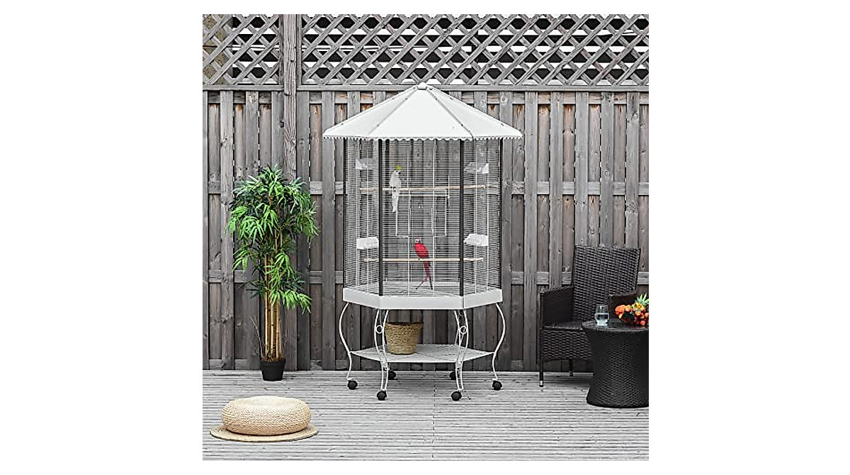 PawHut 44" Hexagon Bird Cage - Spacious & Portable