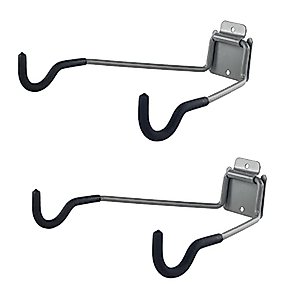Stalwart Bike Wall Mount Set of 2 - EVA Foam Padded Bicycle Hooks - Flip-Up Garage Bicycle Rack Pair with 50lbs Capacity Each (Pack of 1)