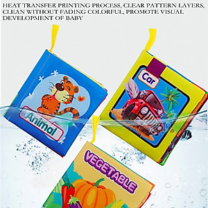 8 Pcs Baby Bath Books, Nontoxic Fabric Soft Baby Cloth Books, Early Education Toys, Waterproof Baby Books for Toddler Infants, Kids Bath Toys Baby Shower Gift