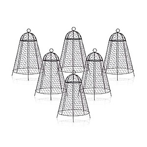 Garden Cloche Plant Protectors from Animals Chicken Wire Cloche Dome for Plants to Protect from Deer Rabbits in Outdoor Vegetable Garden with Thick Rustproof Large Cloches 12" Cage 20" High Set of 6