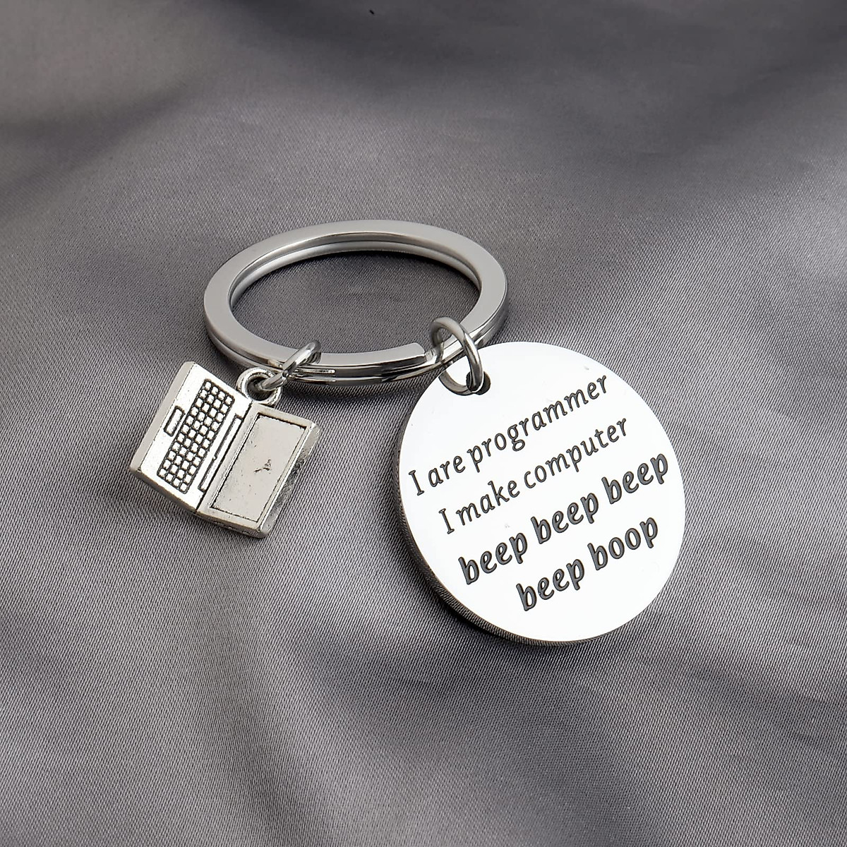 POTIY Computer Programmer Programming Keychain I Are Programmer I Make Computer Beep Boop Programmer Key Ring (programmer)