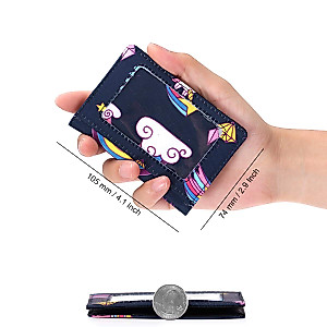 KAMO Slim Minimalist Wallet - Front Pocket Wallets with ID Window Wallet for Men Women Lady Girl Teens