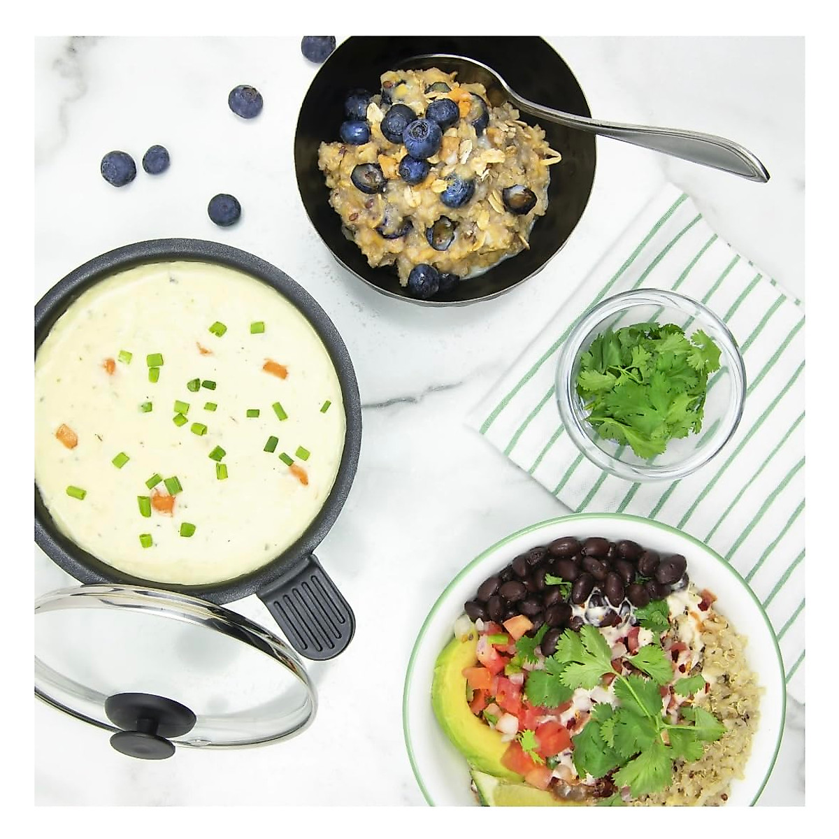 Mini Electric Hot Pot for Cooking: Portable Ramen Cooker: 5-in Multi-Functional Self Heating Pot, Non-Stick Electric Pot for Pasta, Noodles, Soup, Eggs, Portable Cooking Pot, Lazy Pot