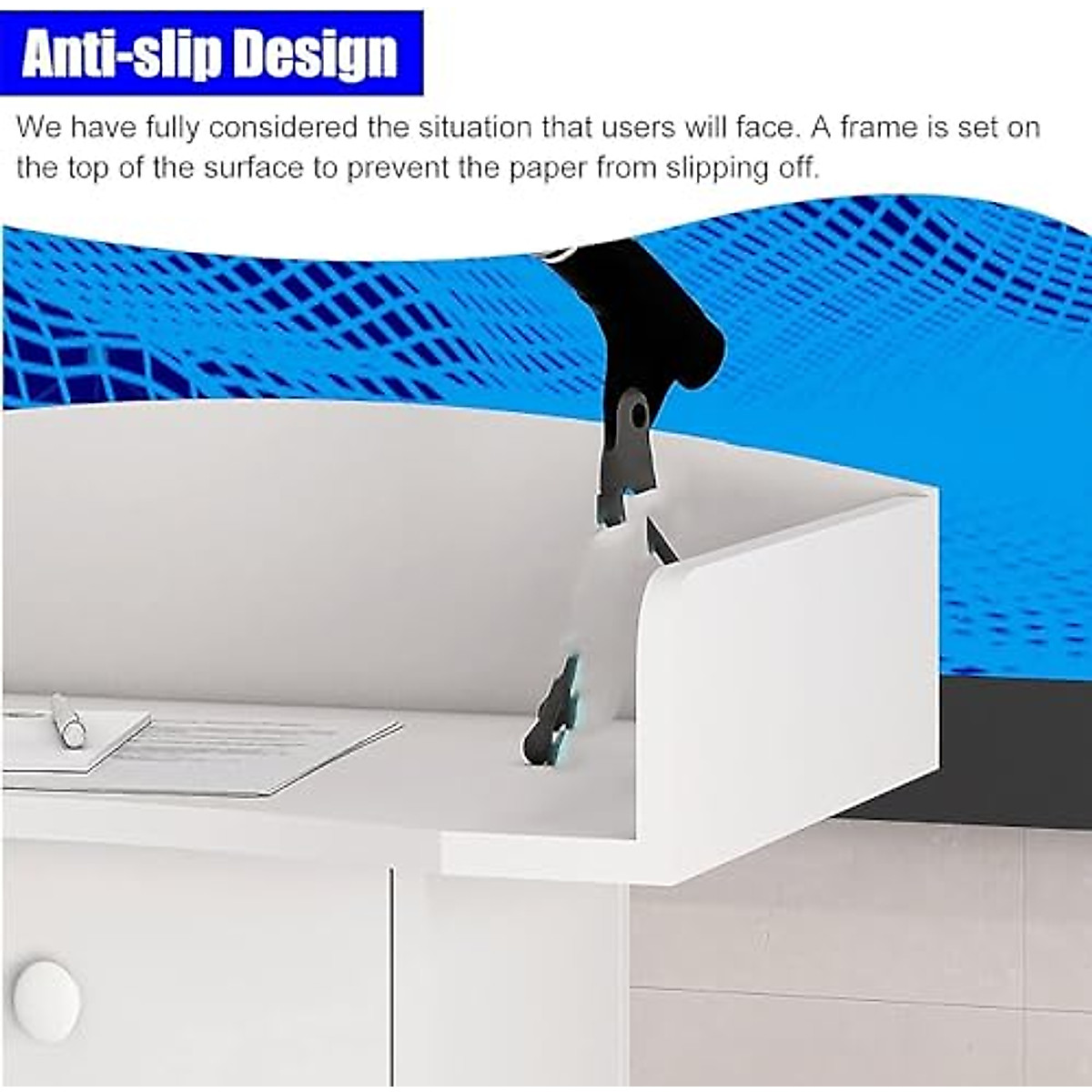 EESHHA Lectern Portable Lecterns Spacious Drawer Podium Stand High Density Board Teacher Podiums with Open Storage Simple Standing Lectern