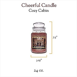 A Cheerful Giver - Cozy Cabin Scented Glass Jar Candle (24 oz) with Lid & True to Life Fragrance Made in USA
