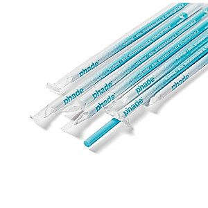 phade Eco-Friendly Sustainable Marine Biodegradable Compostable 7.75" Jumbo Straws, Individually Wrapped, 1 Pack - 375 Count