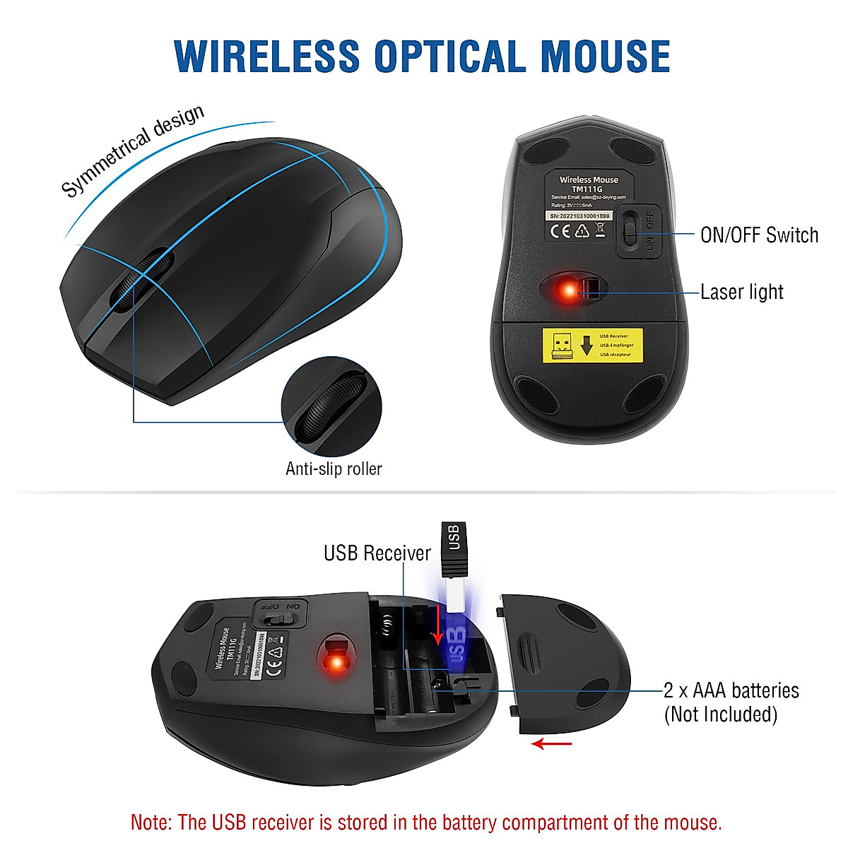 Wireless Keyboard and Mouse Combo, EDJO Full-Sized 2.4GHz USB Computer Wireless Keyboard and Wireless Optical Mouse for Windows, Mac, Laptop/Desktop/PC