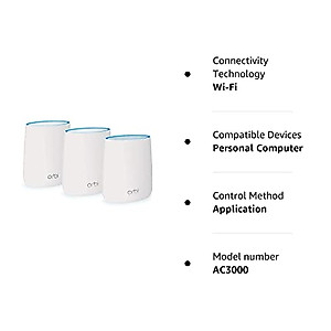 NETGEAR Orbi Ultra-Performance Whole Home Mesh WiFi System - WiFi router and two satellite extender with speeds up to 3Gbps over 7,500 sq. feet, AC3000 (RBK53) (Renewed)