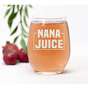 NeeNoNex Nana Juice Stemless Wine Glass - Funny Birthday Mothers Day Gift