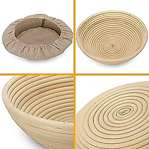 Bread Banneton Proofing Basket 9inch: Round Sourdough Proofing Basket for Artisan Bread Making for Professional and Home Bakers Set of 2