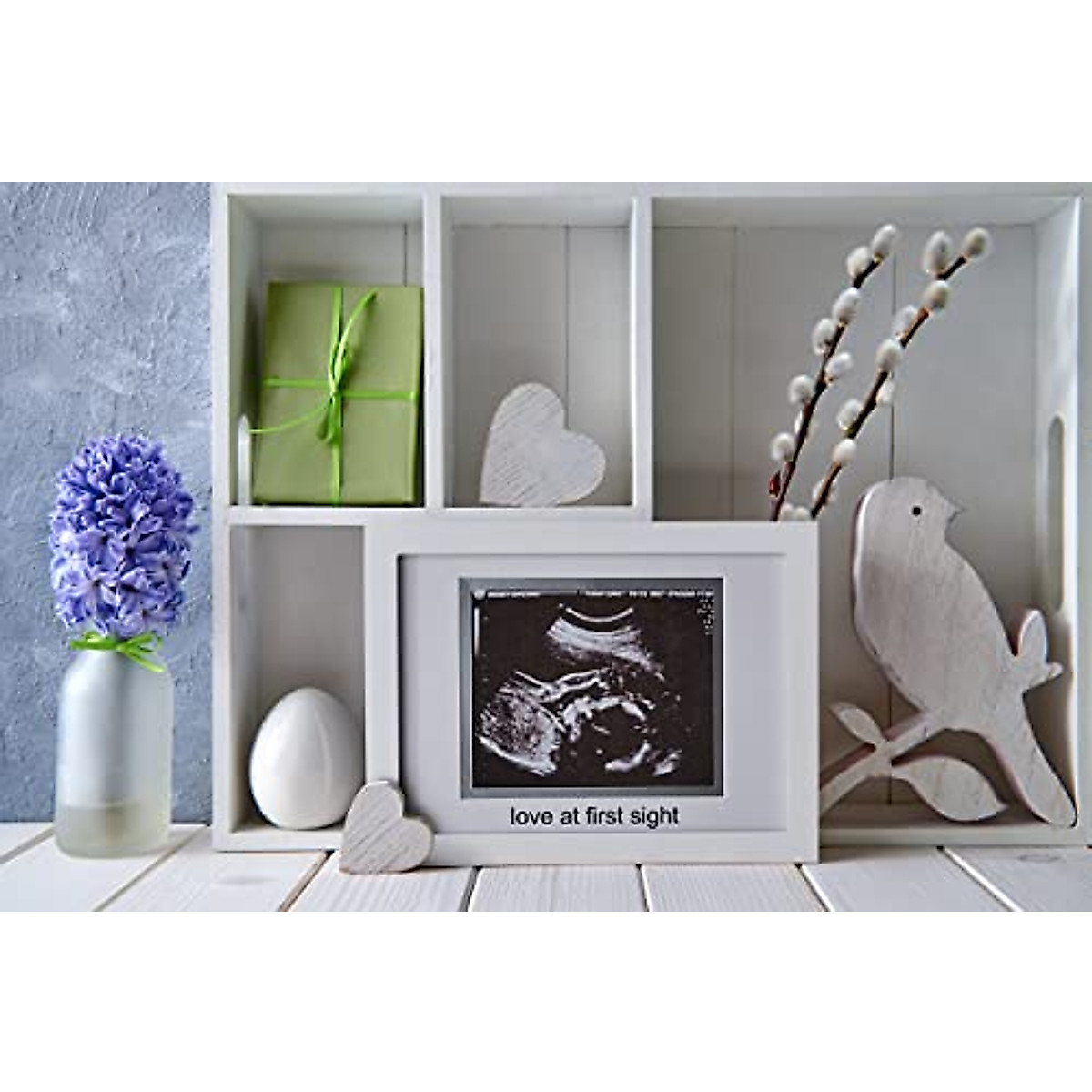 J.JOY Ultrasound photo frame plus newborn frame set wood
